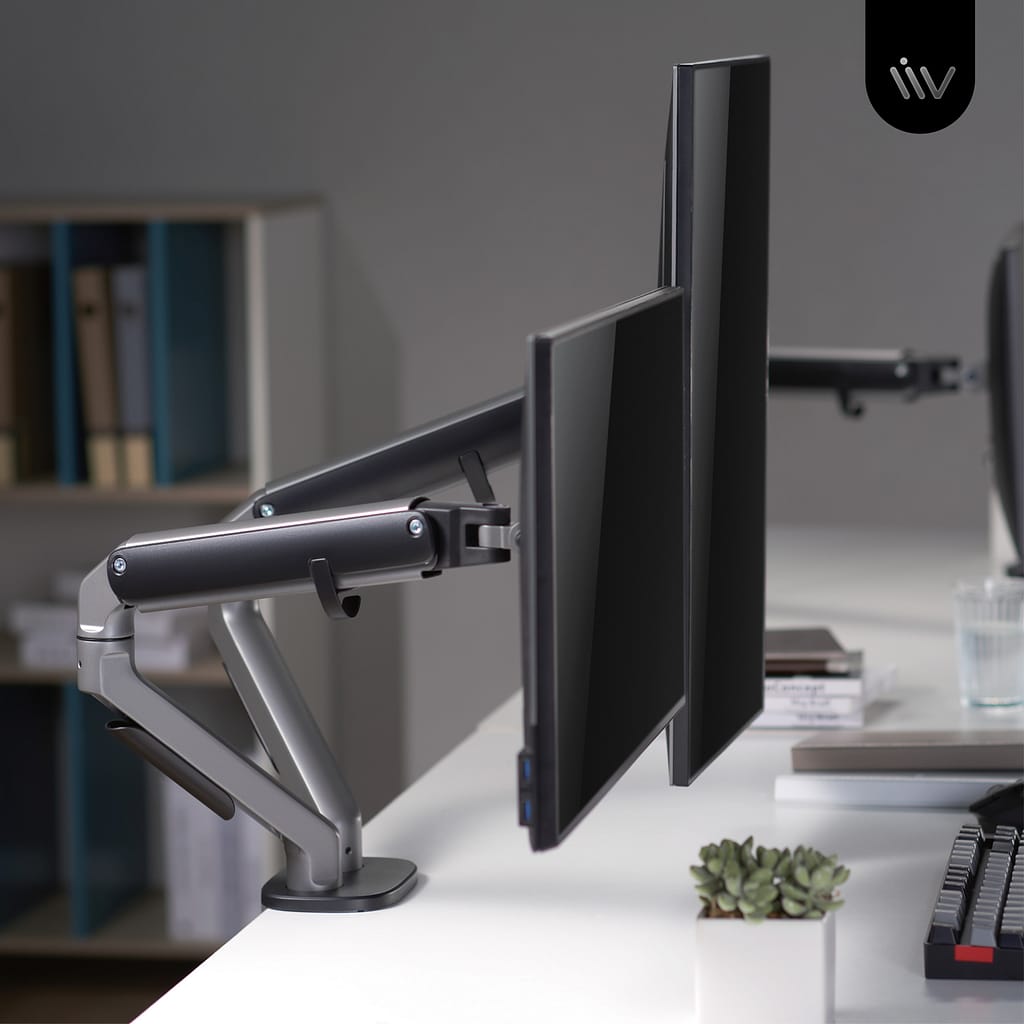 แขนจับจอคู่ Liv Simple Dual Monitor Arm - Modern Minimal Design - Liv ...